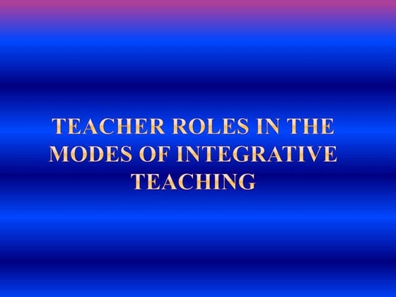 integrated teaching | PPT