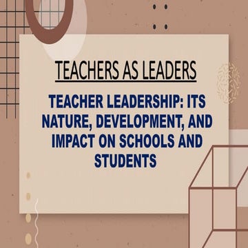TEACHERS-AS-LEADERS, How to become a leader | PPTX | Professional ...