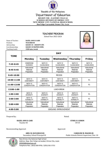 MATATAG CLASS-PROGRAM-GRADE-5-AND-6-edited.docx | Professional School | Postgraduate Education