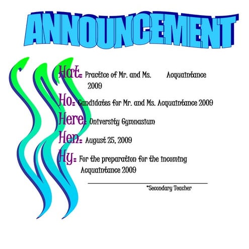 Teachers Announcement | DOCX