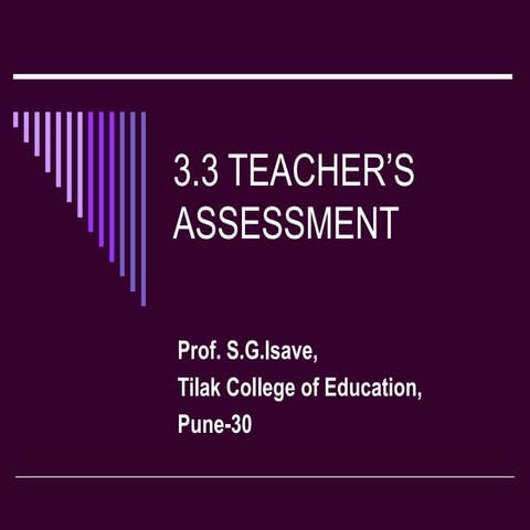 Teacher’s Assessment | PPS