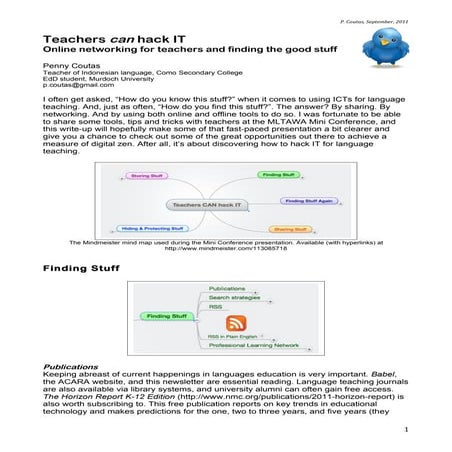 Teachers can hack IT: Online networking for teachers and finding the ...