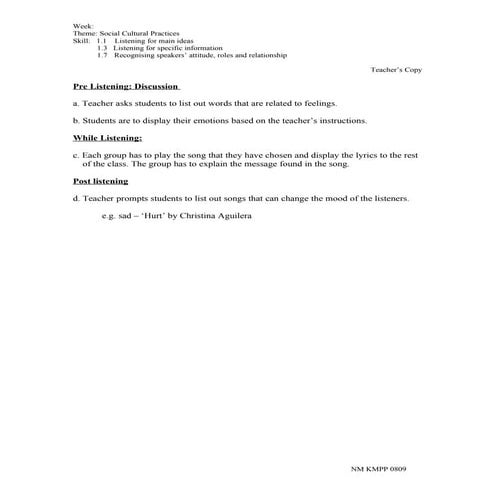 Teacher's copy 2nd hour | DOC
