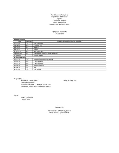 MATATAG CLASS-PROGRAM-GRADE-5-AND-6-edited.docx | Professional School | Postgraduate Education