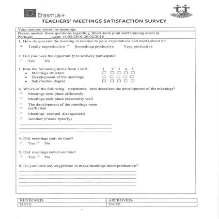 Teachers´ meetings satisfaction survey | PDF
