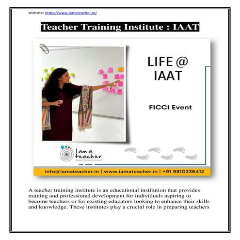 Teacher Training Institute - I Am A Teacher | PPTX