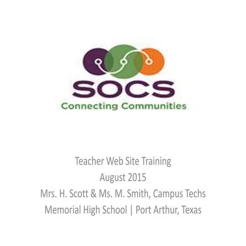 SOCS Teacher Web Site Training | PPT