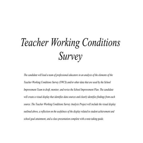 Teacher working conditions survey | PPTX