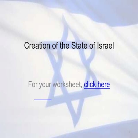 Creation of the State of Israel | PPTX