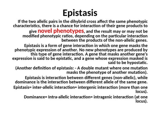 4. Gene interaction - Epistasis - Dominant & Recessive, Non-epistatsis ...