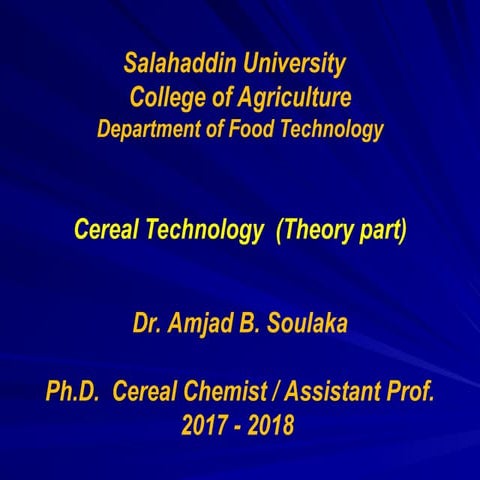Processing of cereals | PPTX