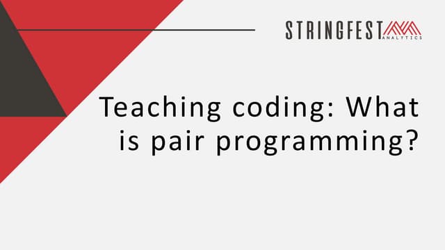 Teaching coding: What is pair programming? | PPT Teaching coding: What is pair programming? | PPT