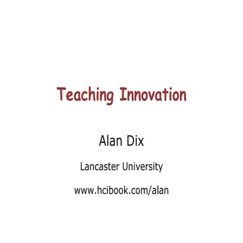 Teaching Innovation | PPT
