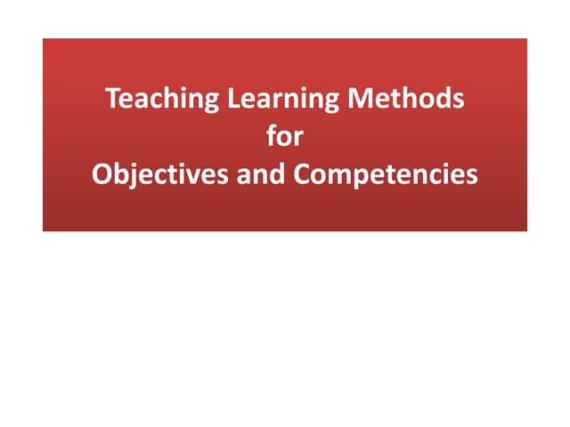 Teaching Methods aligned to objectives | PPTX