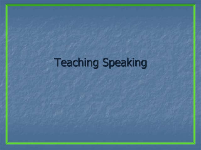 Stages of speaking | PPTX