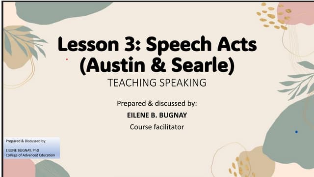 Types of speech act | PPTX