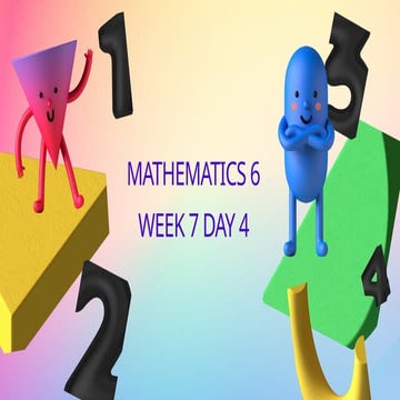 Surface Area: Mathematics 6_WEEL 7, DAY 4 | PPT