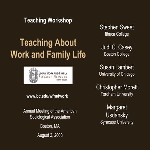 Teaching About Work And Family Life | PPT