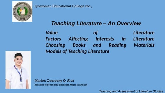 Values of Literature | PPTX | Fiction | Books and Literature