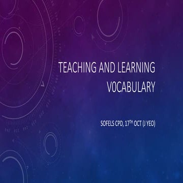 Teaching and learning vocabulary | PPT