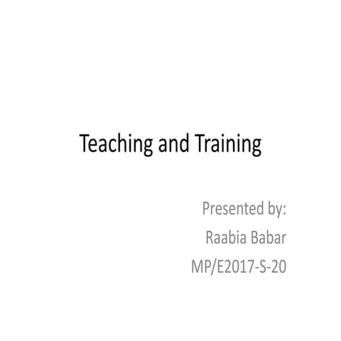 Teaching and training | PPT