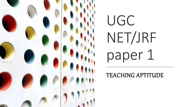 PPT on Teaching aptitude | PPTX | Educational Assessment | Education