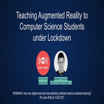 Teaching Augmented Reality to Computer Science students under lockdown ...