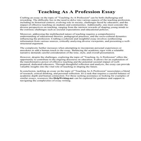 Teaching As A Profession Essay.pdf
