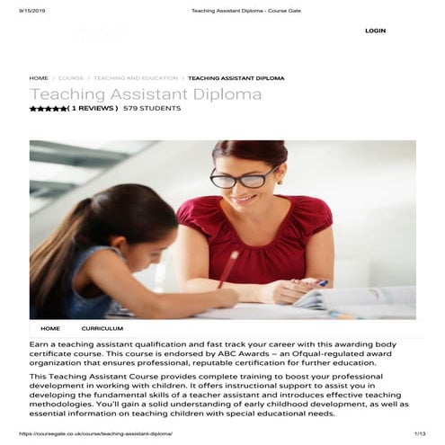 Teaching Assistant Diploma - Course Gate | PDF
