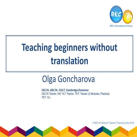 Teaching beginners without translation | PDF | Education