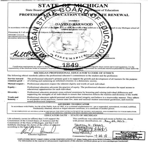 Teaching cert. | PDF