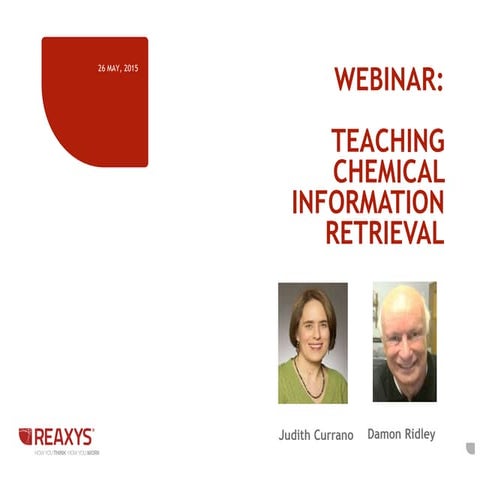Teaching chemical information retrieval 26 May 2015 | PPTX