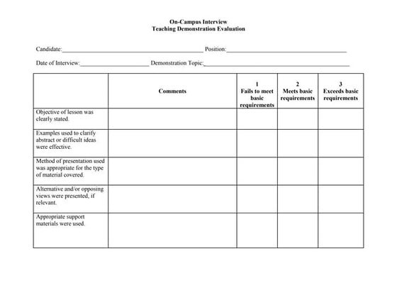 Evaluation of Teaching Demonstration | PDF | Educational Assessment | Education