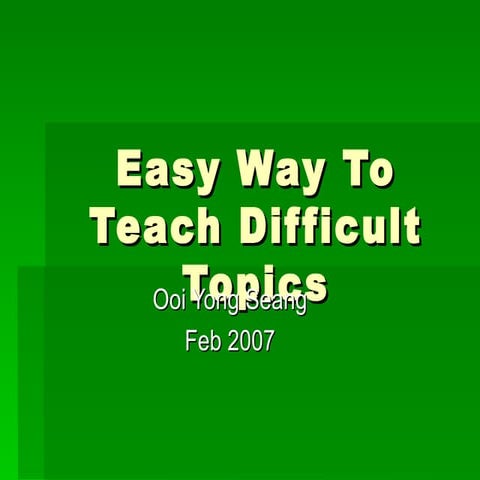 Teaching Difficult Topics V3 | PPT