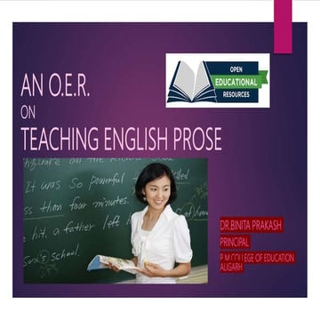 Teaching english prose | PPTX