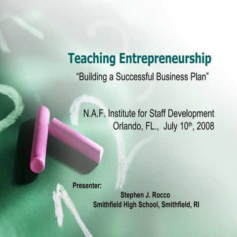 Teaching entrepreneurship | PPT | Professional School | Postgraduate ...