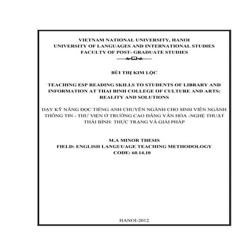 Teaching ESP Reading Skills to Students of Library and Information ...