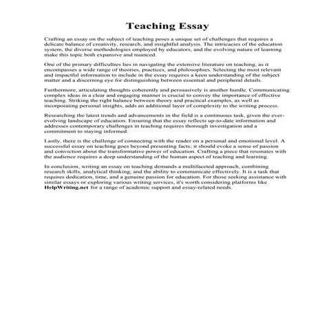 Teaching Essay | PDF | Classical Music | Music