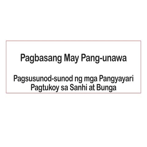 Pag unawa at komprehensyon | PPTX