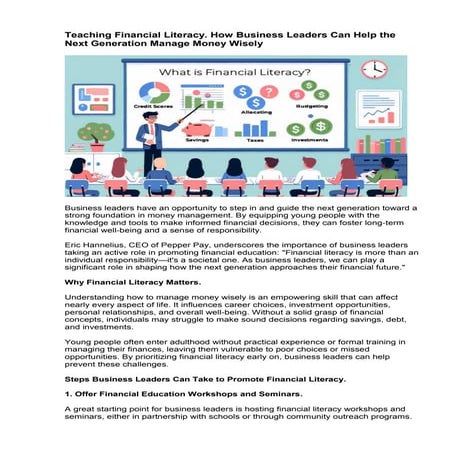 Teaching Financial Literacy. How Business Leaders Can Help the Next ...