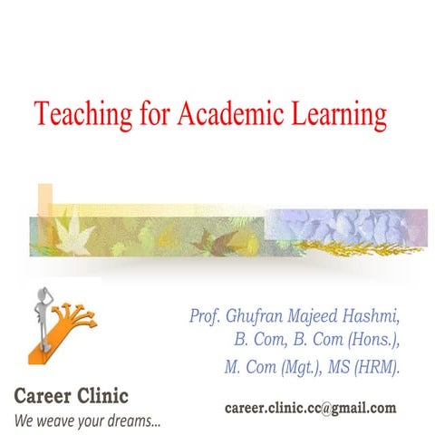 Teaching for academic learning | PPT