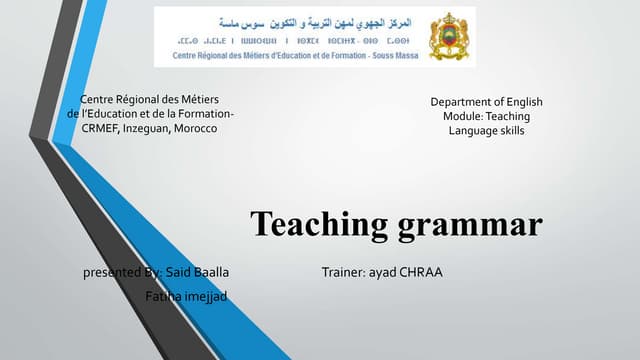 GRAMMAR-BASED APPROACH | PPTX