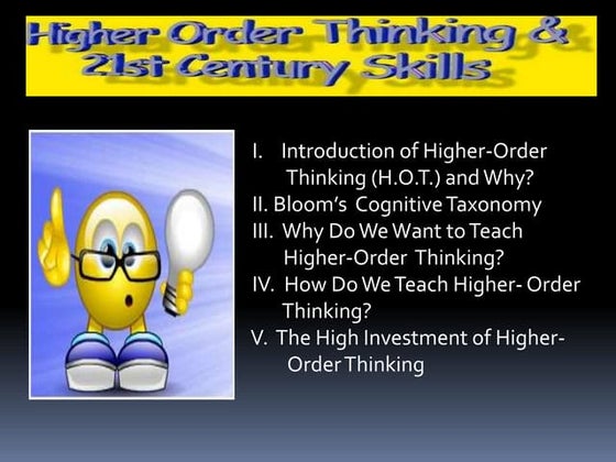 Higher Order Thinking (HOTs) | PPT