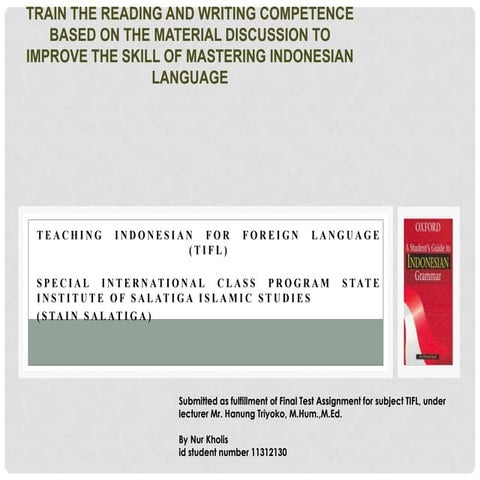 Teaching Indonesian for Foreign People based on Classification of Word ...