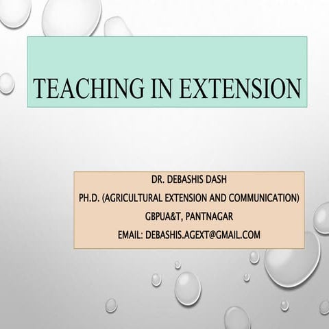 Teaching in extension | PPTX