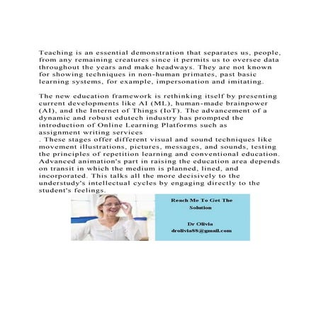 Teaching is an essential demonstration that separates us, people.docx