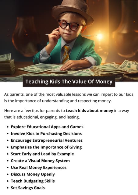 Teaching Kids -How Do People Earn Money. | PDF