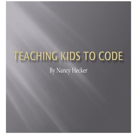 Teaching Kids To Code | PDF
