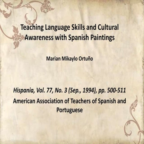 Teaching language and culture with Spanish paintings | PPT