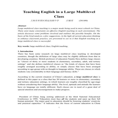 Teaching large multilevel classes | DOC